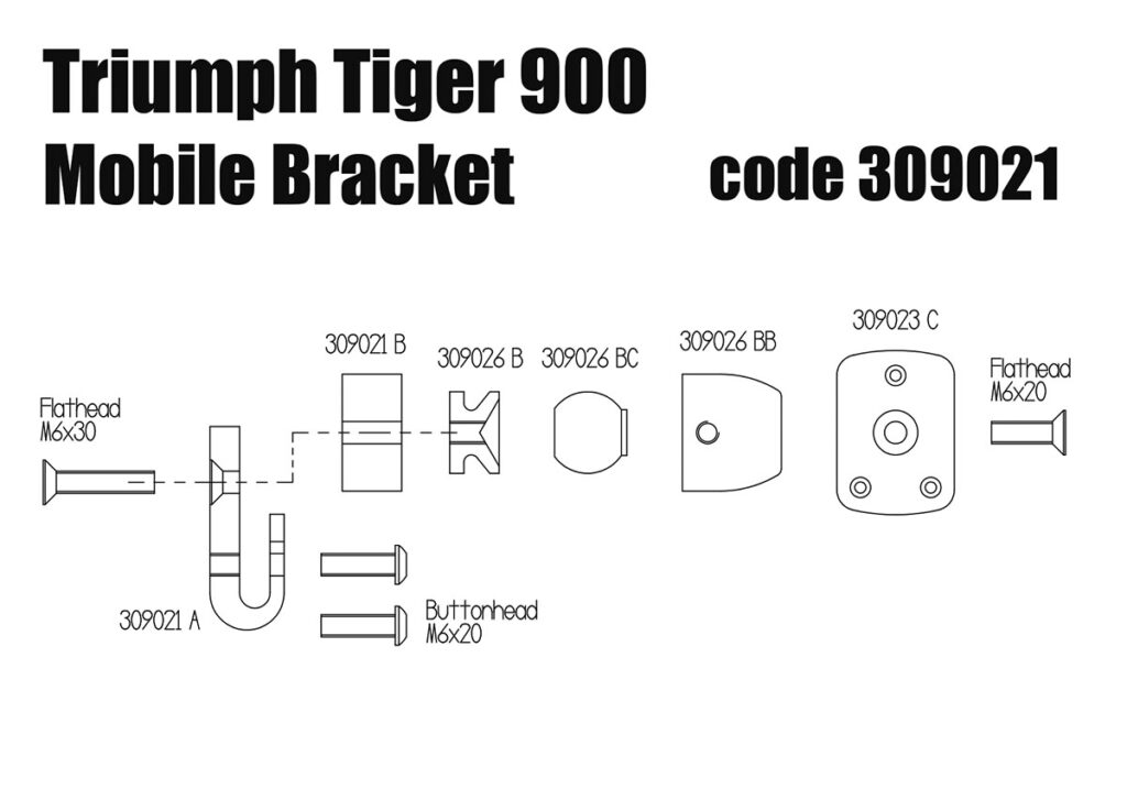 Mobile and Navigator Supports for Triumph Tiger 900 & 850 Sport 2020 ...