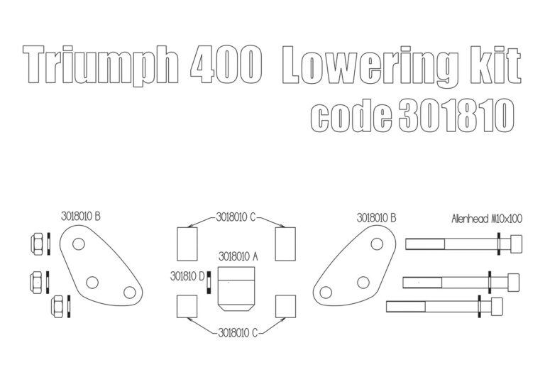 Rear suspension lowering kit (-15 mm) for Triumph Scrambler 400Code ...